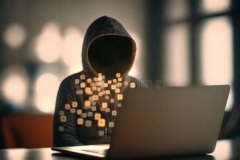 Dangerous Digital Hacker Breaks Into Data Server Dark Atmosphere Stock