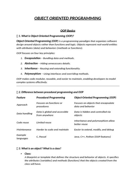 Understanding Object Oriented Programming Pdf Method Computer
