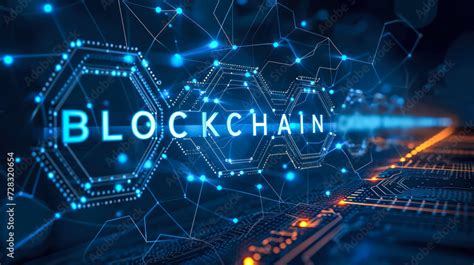 digital blockchain revolution cryptographic blocks connected in a