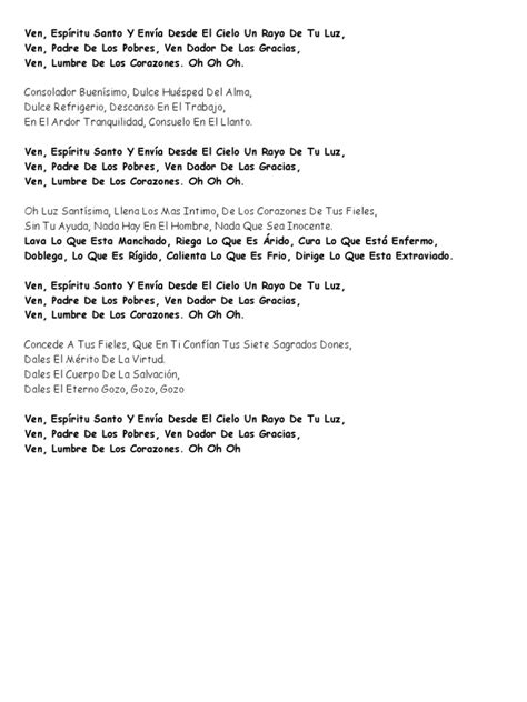 Secuencia Espiritu Santo Pdf
