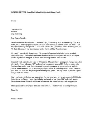62 Free Editable Coach Letter Templates In Ms Word Doc Pdffiller