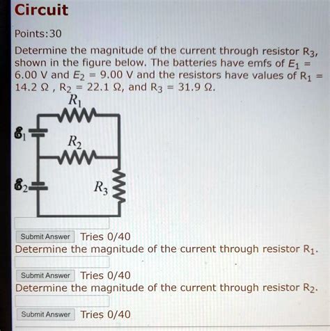 Solved Circuit Points 30 Determine The Magnitude Of The Current