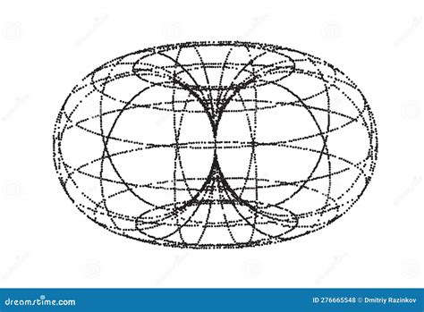 wireframe torus 3d vector shape of torus field stock vector