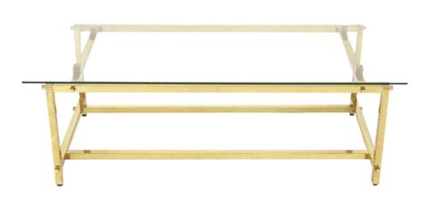 Square Solid Brass Profile Architectural Base Rectangular Coffee Table Chairish