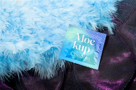 Premium Psd View Of Condom In Plastic Wrapper