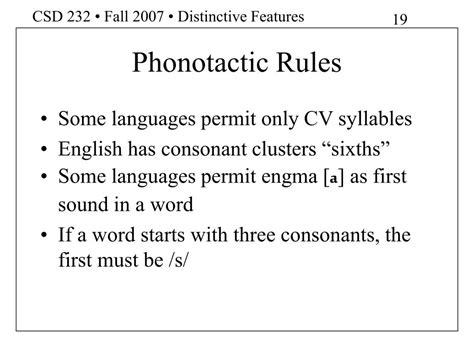 Ppt Csd 232 • Descriptive Phonetics Distinctive Features Powerpoint