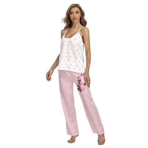 Marinette Floral Cherry Blossom Polka Dot Women Pajamas Set Once Upon