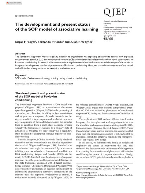 Pdf The Development And Present Status Of The Sop Model Of