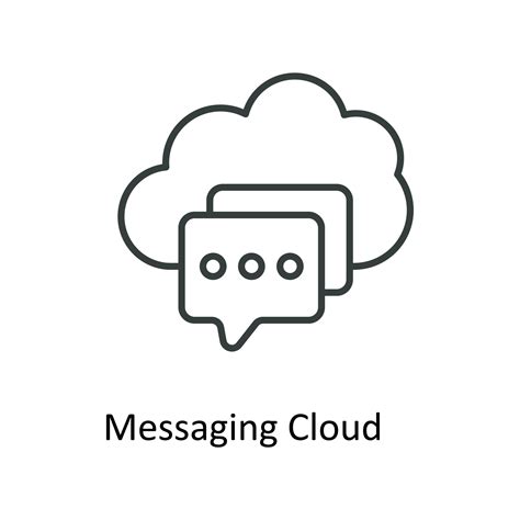 Messaging Cloud Vector Outline Icons Simple Stock Illustration Stock
