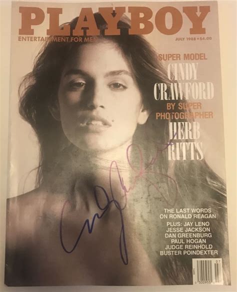Sold At Auction Cindy Crawford Signed July Vintage Playboy