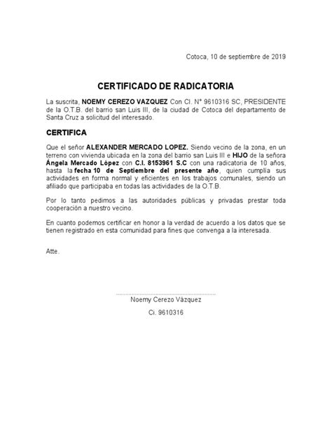 Certificado Otb Pdf