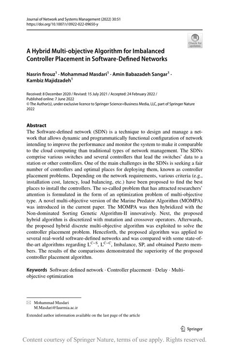 A Hybrid Multi Objective Algorithm For Imbalanced Controller Placement
