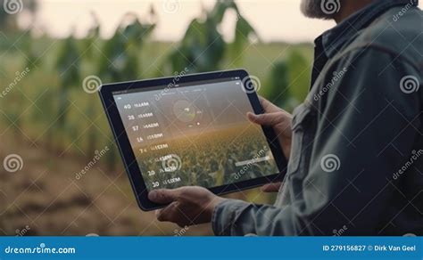 Smart Farming Futuristic Agriculture Concept Farmer Carrying Smart