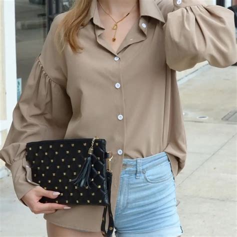 Lantern Sleeve Blouse Lantern Sleeved Blouses Womens Navy Tops