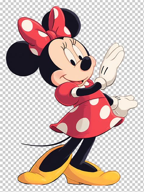 Minnie Mouse Cartoon Mouse Character In Polka Dot Dress Png Clipart
