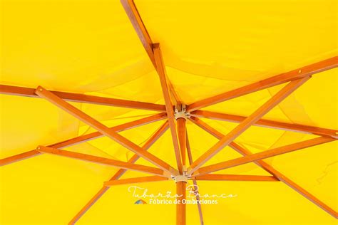 Redondo m Madeira Amarelo Comprar Ombrelones em Tubarão Branco Ombrelones