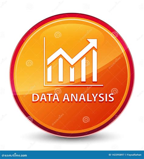 Data Analysis Statistics Icon Special Glassy Orange Round Button