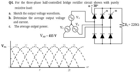 Q4 For The Three Phase Half Controlled Bridge Rectifier
