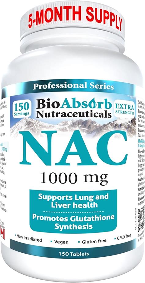 NAC Complément alimentaire 1000 mg Apport de 150 jours en N acétyl