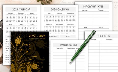 2 Year Pocket Planner 2024 2025 24 Months January To December