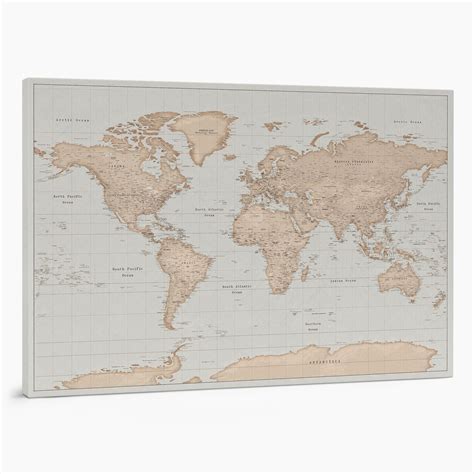 Push Pin World Map Vintage