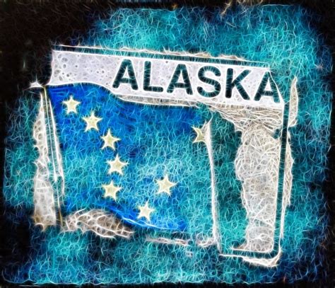 Fractal Azul Y Blanco De La Bandera De Alaska Stock De Ilustración