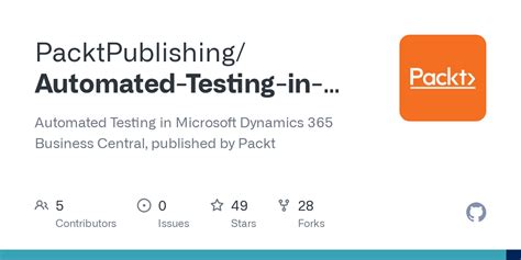 GitHub PacktPublishing Automated Testing In Microsoft Dynamics 365
