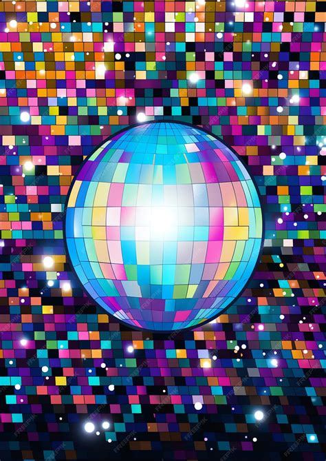 Premium Ai Image Disco Ball Pattern Frame 80s Retro Nostalgic