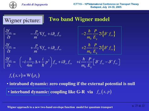 Wigner Approach To A New Two Band Ppt Download