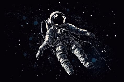 Space Tourist Floating In Zero Gravity With View Of The Stars And