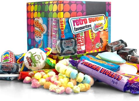 Retro Sweets Cube Filled With Classic Sweets Including Drumstick