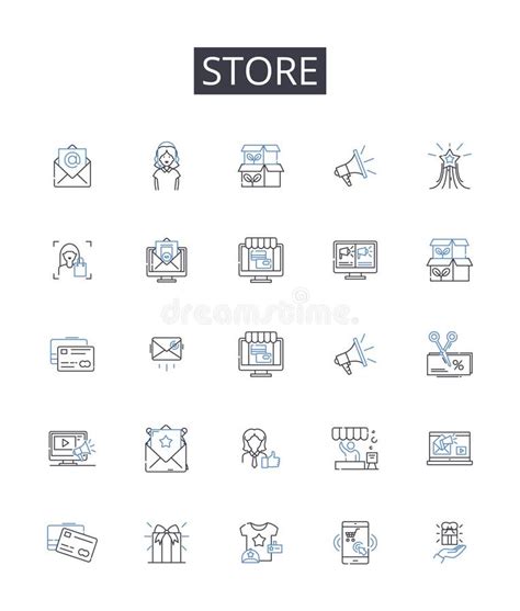 Store Line Icons Collection E Learning Online Education Virtual Classrooms Distance Learning