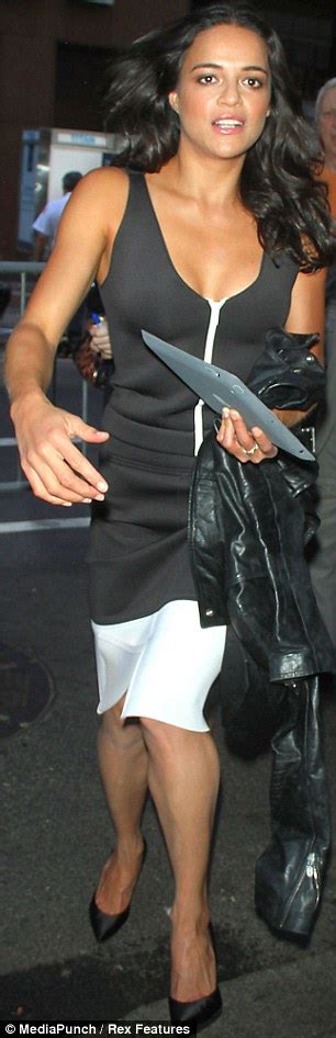 Michelle Rodriguezs Black And White Dress