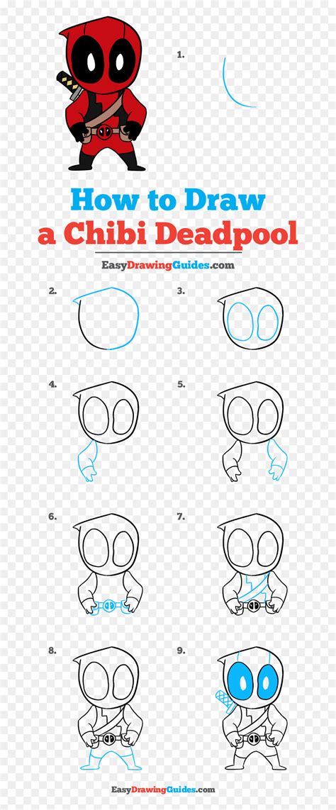How To Draw Chibi Deadpool Chibi Deadpool Drawing Easy Hd Png