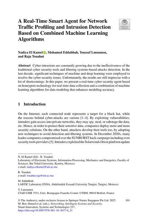(PDF) A Real-Time Smart Agent for Network Traffic Profiling and Intrusion Detection Based on ...