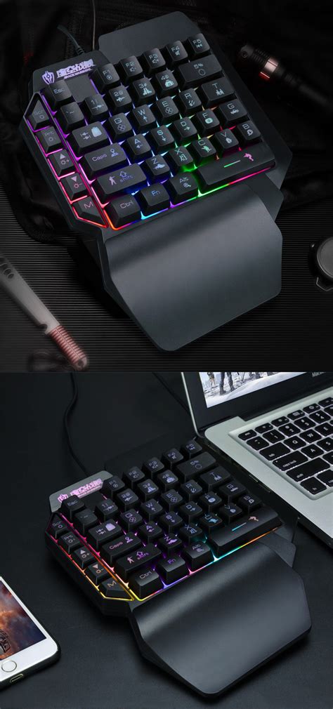 Shipadoo F6 Wired Single Handed Rgb Backlight Gaming Keyboard 39 Keys One Hand Ergonomic Game