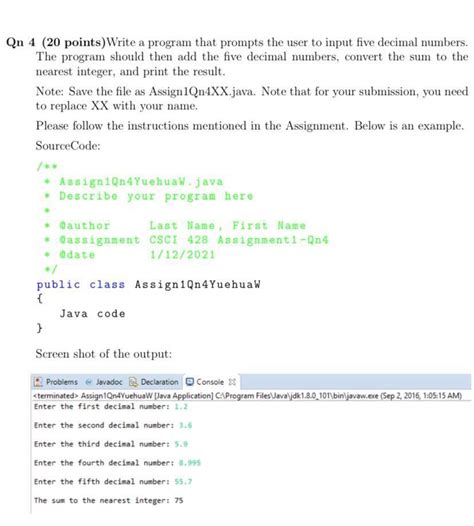 Solved Qn 4 20 Points Write A Program That Prompts The