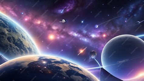 Premium Ai Image Space Galaxy Planets Stars 4k Ultra Hd Wallpaper