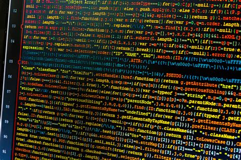 모니터 화면에서 자바 스크립트 코드 조각을 닫습니다 어두운 배경에 편집기별로 색칠하는 코드 구문입니다 0명에 대한 스톡 사진 및 기타 이미지 Istock