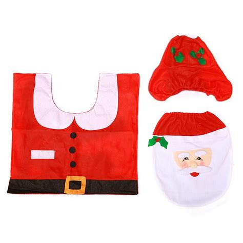 楽天市場クリスマス便座カバーサンタ便座カバーラグセット 点セットクリスマスバスルーム装飾用丈夫で使いやすいTerapower