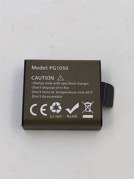 Аккумулятор Li-ion PG1050 3.7В емкостью 1050 мАч (3.885Wh) для экшен ...