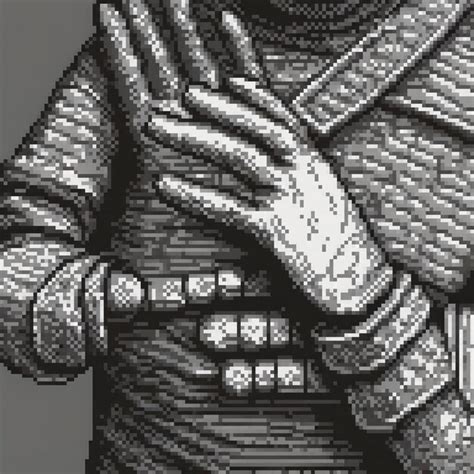 A Black And White Drawing Of A Man Wearing A Watch With A Hand In His