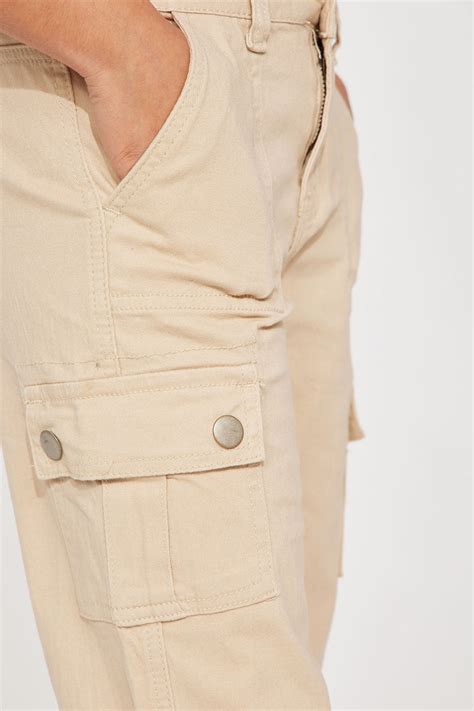 Mini Twill Belted And Ruched Ankle Cargo Pants Khaki Fashion Nova