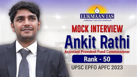 mock interview ankit rathi rank 50 upsc epfo apfc examination