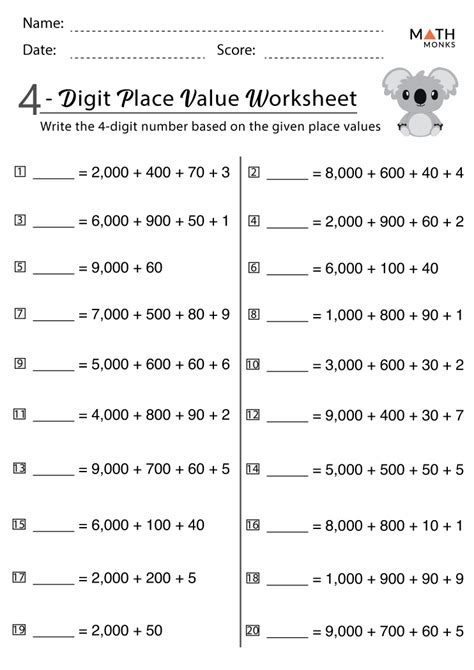 Place Value Worksheets With Answer Key Worksheets Library