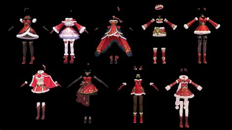 Christmas Outfits，mmd模型下载，mmd动作下载，mmd场景下载，mmd资源库，mmd绑骨建模k帧接单，mmd道具下载