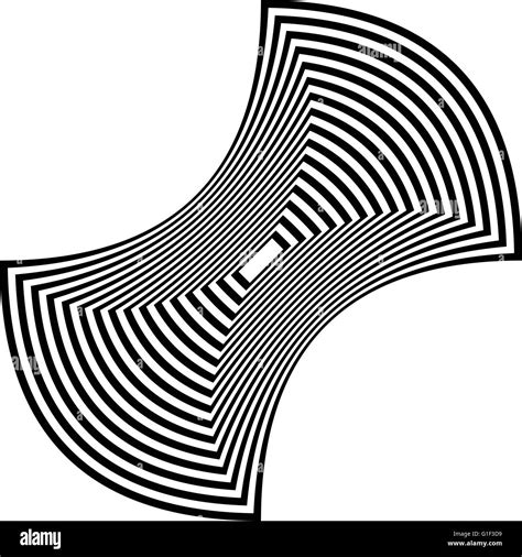 abstract rectangle shape squeezed concave black and white geometric