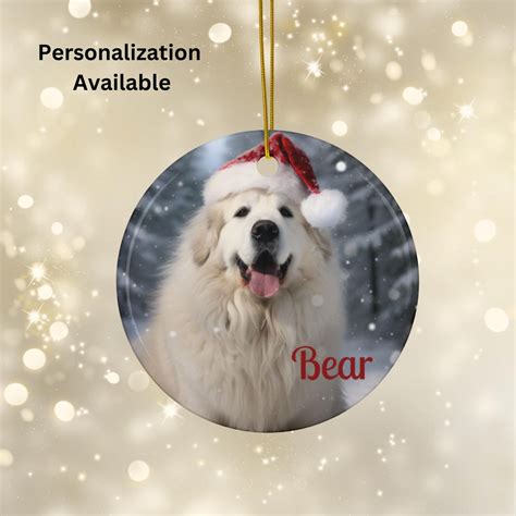 Great Pyrenees Custom Pet Name Ceramic Ornament Personalized Pet Name