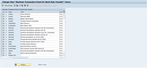 BA SAP Tcode Table T BU