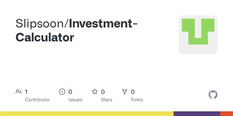 Github Slipsoon Investment Calculator